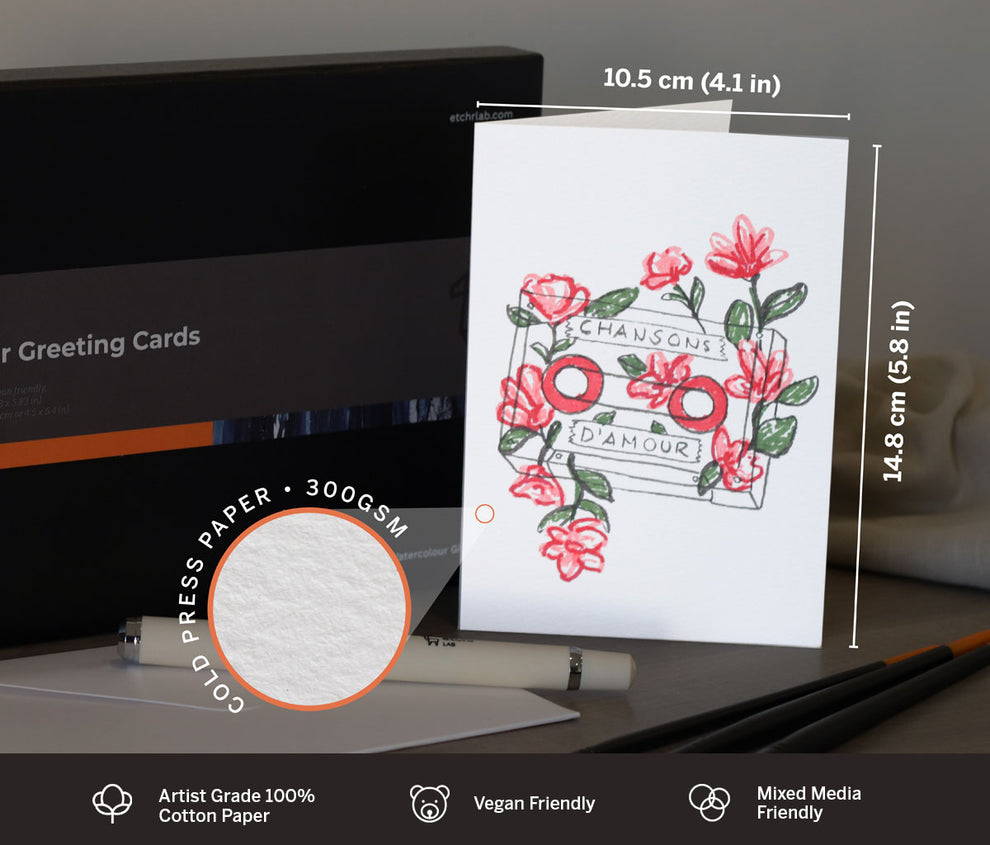 Watercolour Greeting Cards: Cold Press (Pack of 30) – Etchr Lab